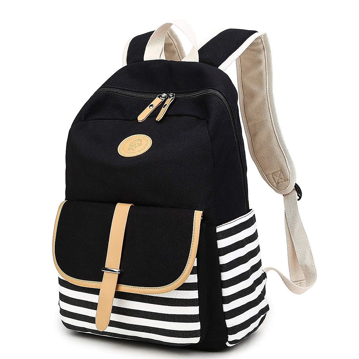 Geek-M Backpack set Canvas School Bag Teens Boys/Girls Book Bag Middle School Backpack