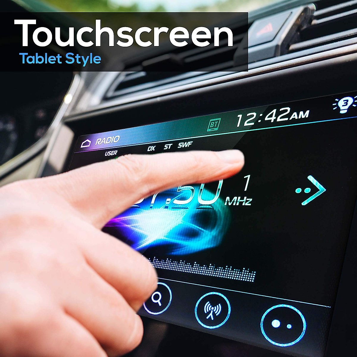 Pyle Double Din DVD Car Stereo Player Bluetooth in-Dash Car Stereo Touch Screen Receiver w/ USB/SD, MP3, CD Player, AM FM Radio, Steering Wheel Feature, Hands-Free Call, Camera/Speaker Input - Pyle