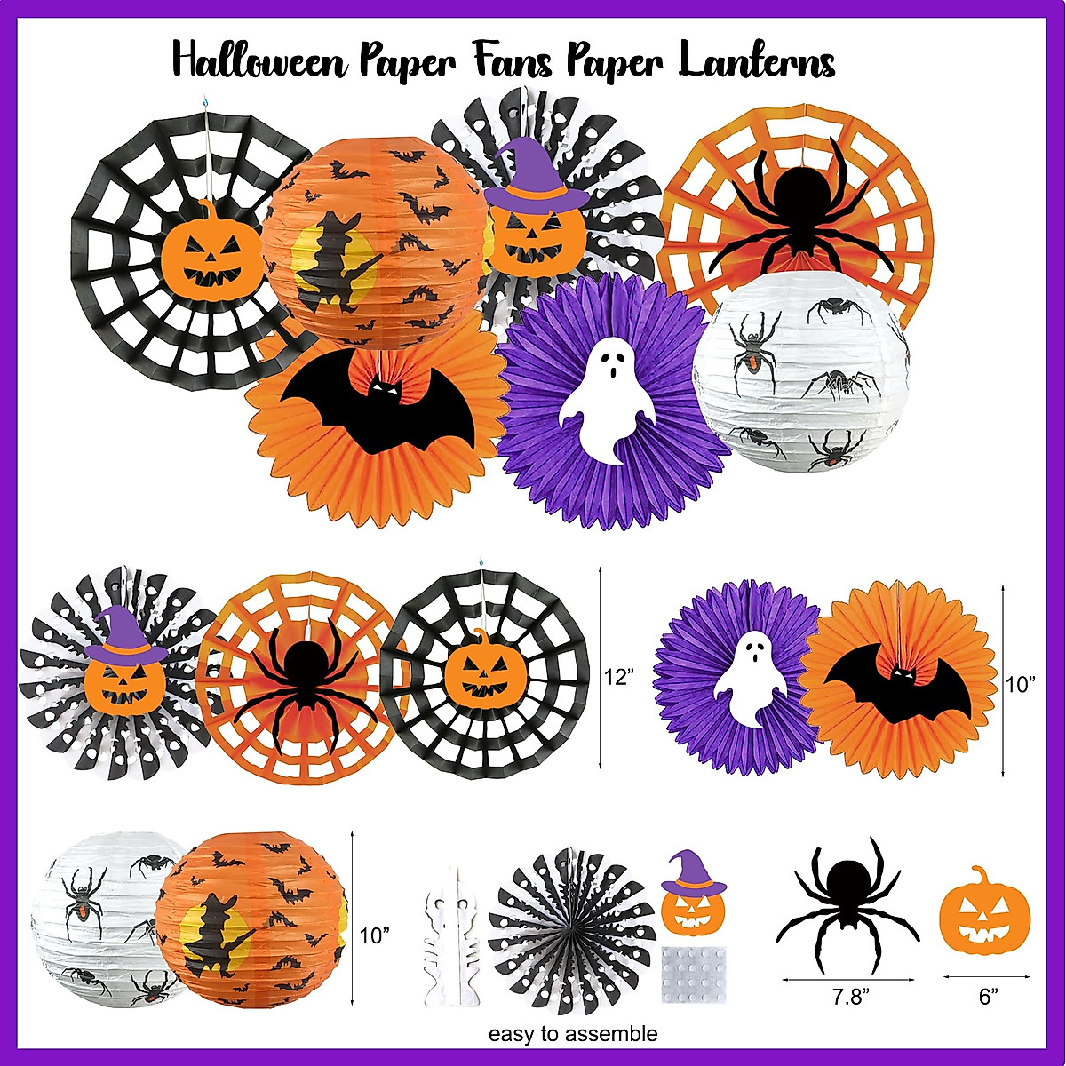 Halloween Birthday Decorations Party Supplies, Halloween Themed Happy Birthday Banner, Halloween Foil Fringe Curtains, Halloween Paper Fans Paper Lanterns, Halloween Birthday Party Photo Backdrop