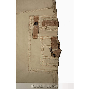 ETHANOL Men's Relaxed Cargo Pants with 6 Big Pockets Casual Work Combat Trousers APLC44098 KHK 38