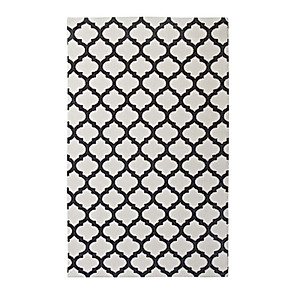 Modway Lida Moroccan Trellis 8x10 Area Rug With Lattice Design in Ivory and Charcoal