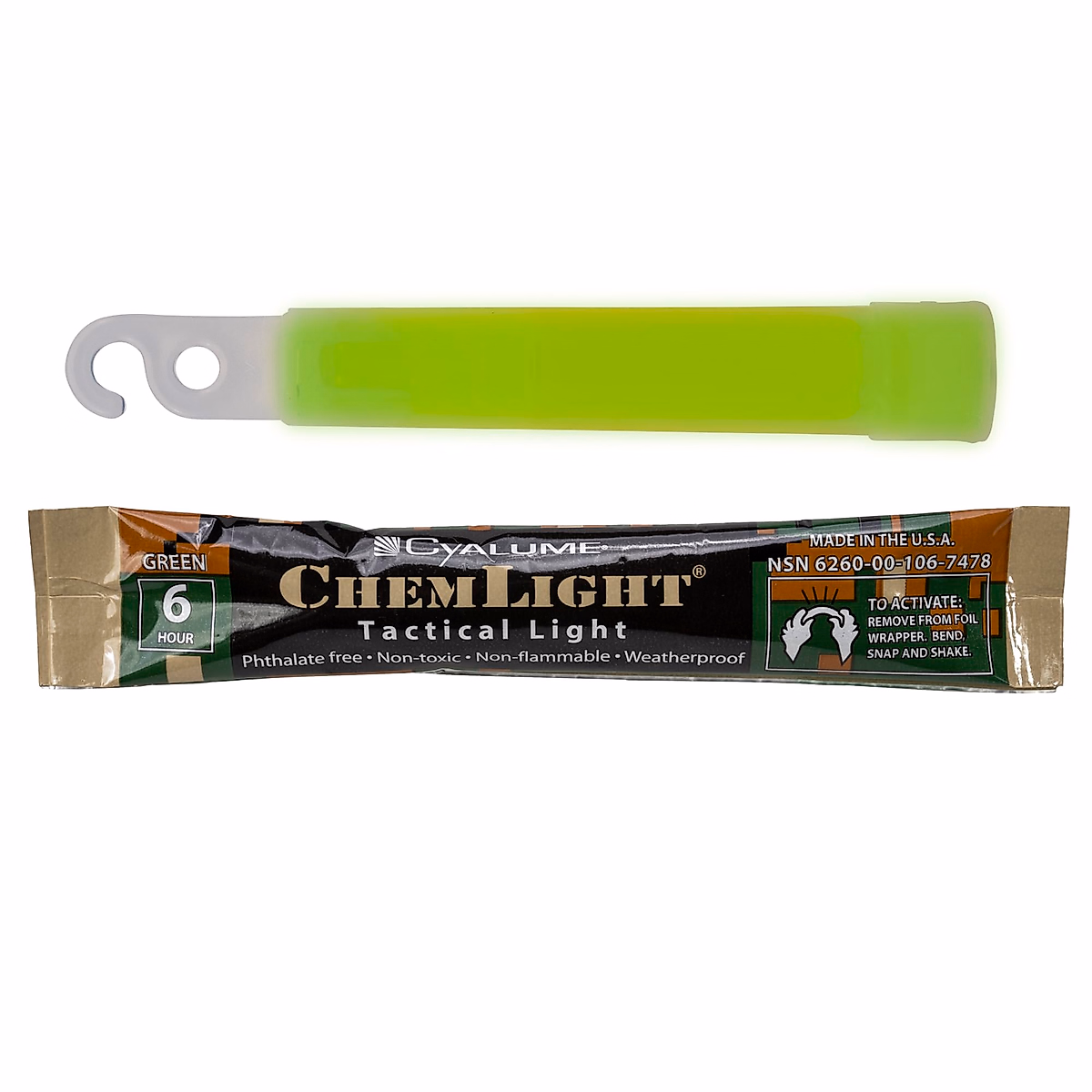 Cyalume Chemlight Light Stick, Military Grade, 6 Hour Duration, 4 Inches, 100 Pack
