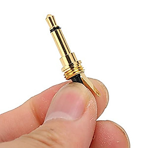ASHATA Headphone Jack, 100Pcs 3.5mm Mono Headphone Jack, 2-Pole Audio Cable Jack DIY AUX Adapter Replacement, for Radios, Headsets, Scanners