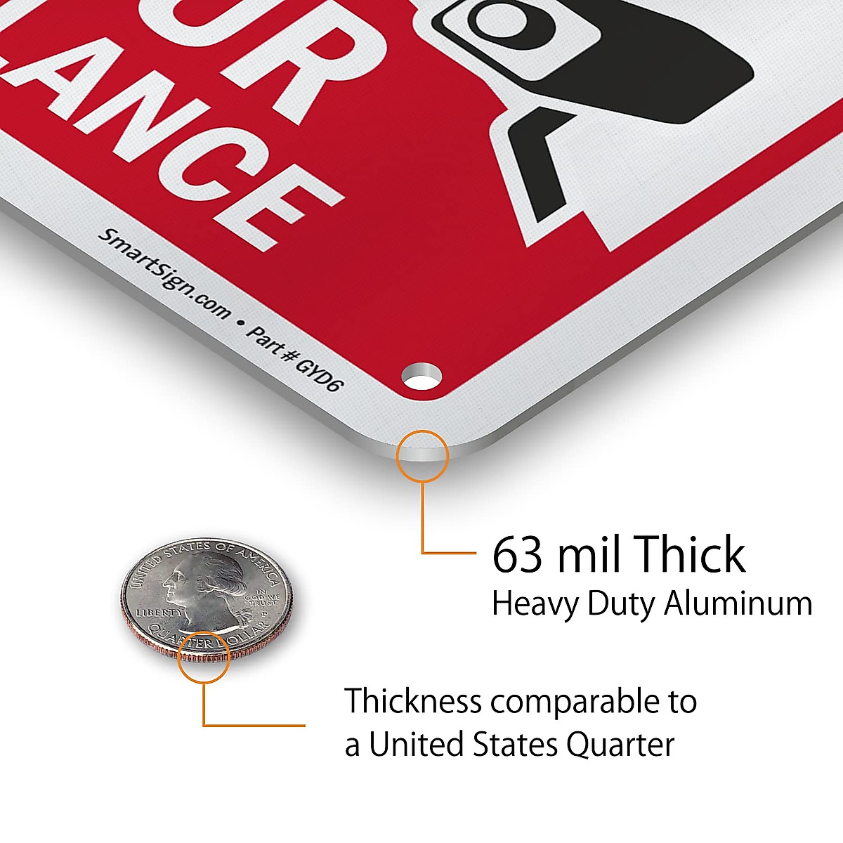 SmartSign 18 x 12 inch “Danger - Authorized Personnel Only, No Trespassing, 24 Hour Surveillance” Metal Sign, 63 mil Aluminum, 3M Laminated Engineer Grade Reflective Material, Multicolor, USA-Made