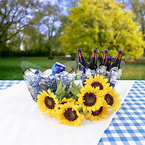 Lot45 Acrylic Beverage Bucket 2pc Set - 3.5 Liter Clear Party Beverage Tub Set - Indoor or Outdoor Bottle Drink Chiller