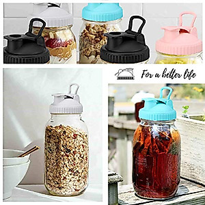 Mason Jar Pour Spout Lid, 8-Pack Regular Mouth Mason Jar Plastic Lids with Leak-proof & Airtight Seal, Easy Pour Spout, and Flip Cap for Drinking, Storing & More (Jars Not Included)