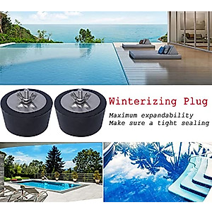 Podoy Swimming Pool Winterizing Plugs 1.5" to 2" Heavy Duty with SS Screw Stainless Steel Bolts Winter 2 inch Rubber Expansion Plug(Pack of 2)