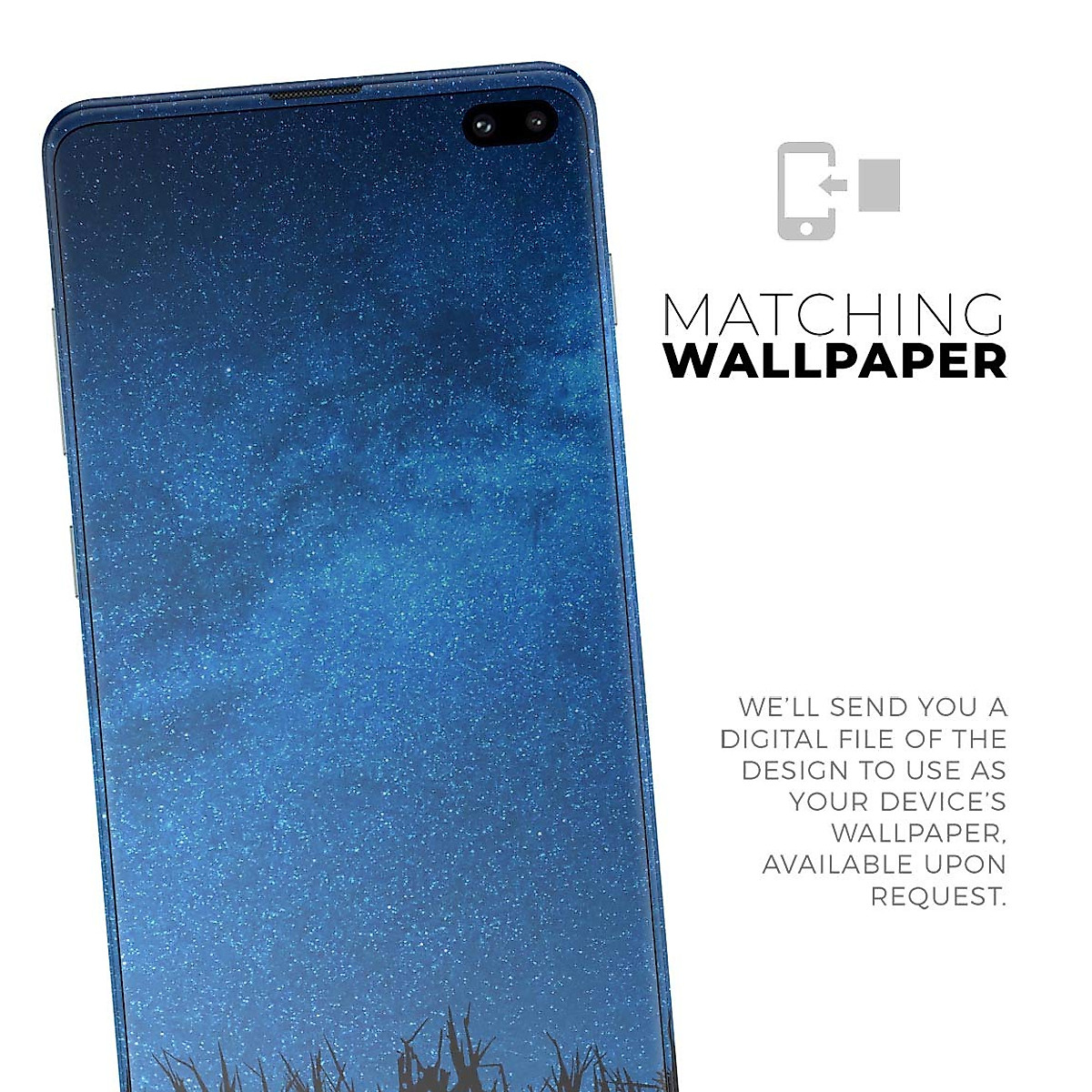 DesignSkinz Silhouette Night Sky Protective Vinyl Decal Wrap Skin Cover Compatible with The Samsung Galaxy S20 (Screen Trim & Back Glass Skin)