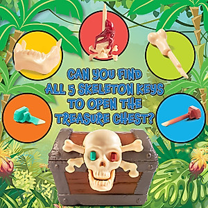 Halloween Pirate Treasure Hunt Game – SCS Direct Lost Loot DIY for Kids & Family House Parties – Find 5 Skeleton Keys to Unlock Chest – 150 Spooky Clue Cards for Indoor/Outdoor Play – 2024 New Edition