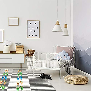 30 Pairs Kids Footprint Stickers for Classroom Floor Lineup Spots Adhesive Vinyl Animal Stickers Social Distancing Floor Decals for Kids Nursery Floor Stairs Decor, 3 Colors