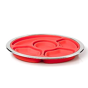 Good Cooking Appetizer Serving Fruit/Veggie Tray and Collapsible Party Platter with Lid - Easy to Clean, Portable, BPA Free, and Dishwasher Safe
