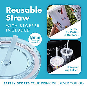 Simple Green Solutions - Customizable Paper Insert Acrylic Double Wall Cup for Cold Drinks, Clear Reusable Cups with Lids & Straws, Insulated Plastic Tumblers with Lids & Straw, Acrylic Tumblers, 16oz