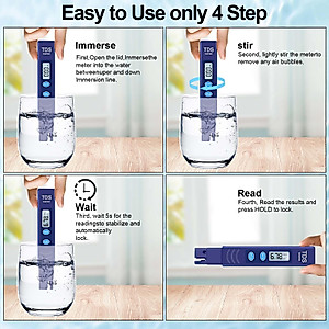 TDS Meter, Electronic Water Tester with 0-9990 PPM Measurement Range, Hand Held Digital Water Test Pen for Farming, Aquariums, Pools, Household Drinking Water (Blue)