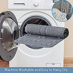 Webos Bathtub Mat Non Slip: Soft Safety Foam Bath Mat for Tub Suitable for Elderly and Kids Extra Long 40x16Inch with Drain Holes and Suction Cups Massage Tub & Shower Mat for Bathroom (Dark Grey)