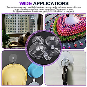 Swpeet 80 Packs 5 Sizes 1" 6/5" 7/5" 8/5" 9/5" Transparent Suction Cups Assortment Kit, Rubber Anti-Collision Shower Connectors Sucker Pad Hanger Pads Without Hooks