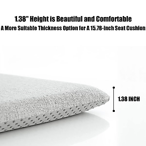 yaqius Removable Square Chair Cushion, Memory Foam Seat Cushion, Non-Slip Design Soft Comfortable Breathable Belt Buckle for Kitchen Dining Office, Washable - 15.7 x 15.7 inches (Dark Blue)