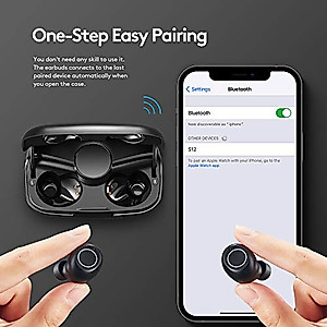 Xmythorig True Wireless Earbuds Bluetooth Headphones, IPX6 Waterproof Touch Control Earphone, CVC8.0 Noise Reduction for Clear Call, HiFi Stereo Deep Bass Audio in-Ear Headset w/Mic for Sports…