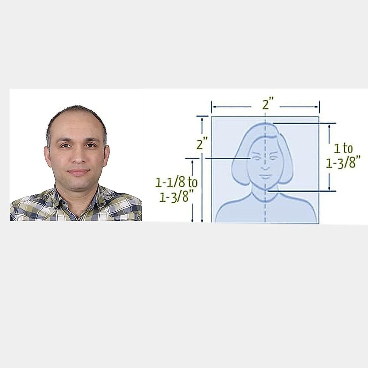 Kaslove LLC US Online Passport photo prints 2x2 inch, VISA, Citizenship, Immigration, Work Photos , green card (2*2 inch ( 12 pictures print))