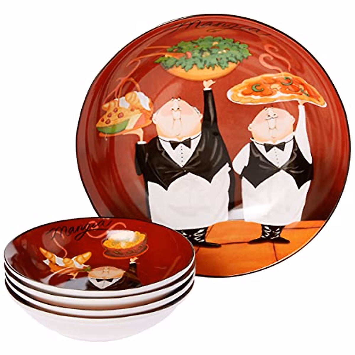 Certified International Corp Certified International Waiters Pasta Set, Multicolored, 5 Piece
