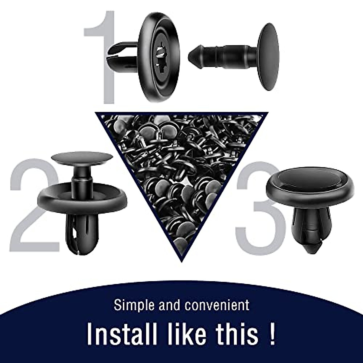 100PCS Car Clips Fasteners,Premium Nylon Push-in Fender Liner Clips for Car Accessories Replacement,Universal Car Push Retainer Clips #90467-07201 Compatible with Lexus Toyota Corolla