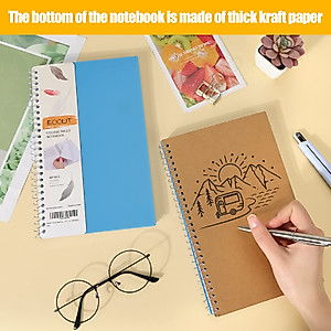 EOOUT 2 Pack Spiral Notebook, 6 x 9.5 Inches, Plastic Cover Lined Spiral Notebooks 50 Sheets, College Ruled Spiral Journal for Work School and Gifts