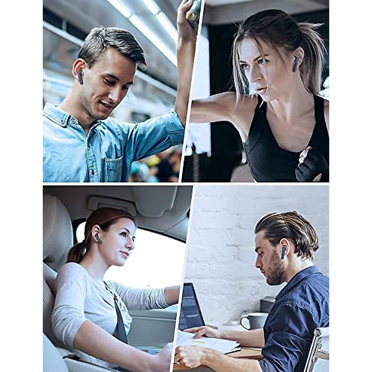 Wireless Bluetooth Earbuds, True Wireless Stereo Headsets in-Ear, 30H Playtime & Wireless Charging Case, Built-in Mic Earphones Premium Sound, Touch Control, IPX5 Waterproof Sport Headphones