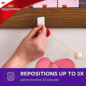 Command Adjustables Repositionable 1/2 lb Clips, 16 Hooks, 36 Strips/Pack