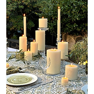 4 Inch x 4 Inch Hand Rolled Beeswax Pillar Candle by Little Bee of Connecticut