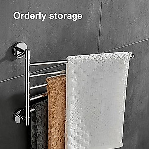 Towel Rod for Bathroom Wall, Copper Hand Towel Holder, Swivel Towel Bar, Space Saving Wall Mounted Towel Holder, for Kitchen Bedroom