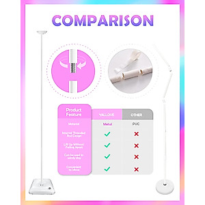 YALLOVE 4 Set of 63 Inch Metal Balloon Column Stand with Water Weight, Internal Threaded Rod Design, Stable, Reusable, Easy to Assemble n Disassemble, Great for Wedding, Grad, Shower Party Decoration