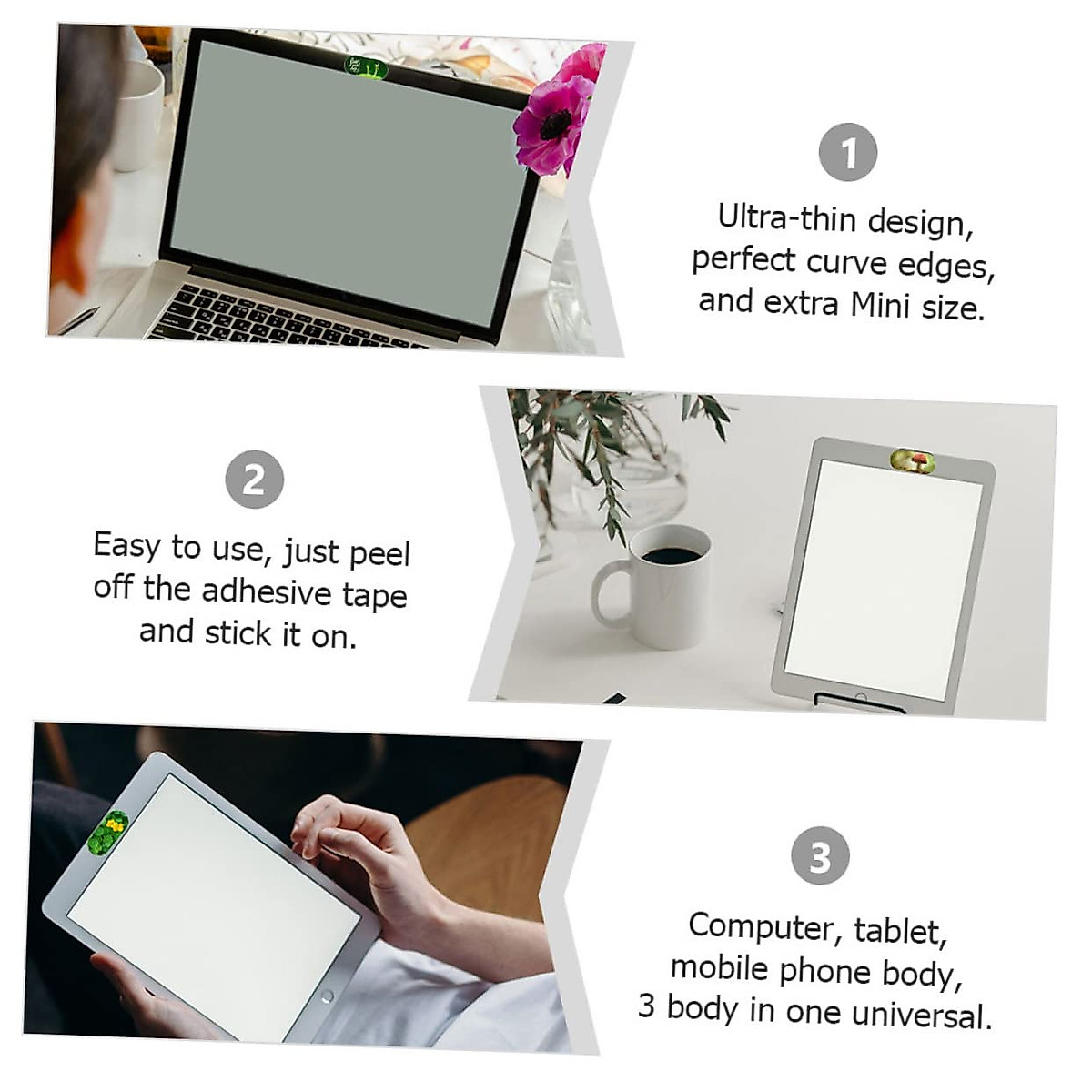 Mobestech 3pcs Camera Cover Halloween Decorations Outdoor Computers Laptops Webcam Hider Camera Protector Webcam Cover Tablet Protector Tablet Laptop Lens Abs Slider Slide Rail