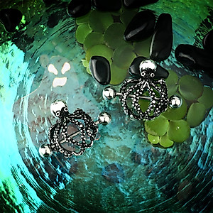 COCHARM 2PCS 14G Octopus Nipple Rings Nipple Piercing Jewelry for Women 14mm Short Nipple Shield Stainless Steel