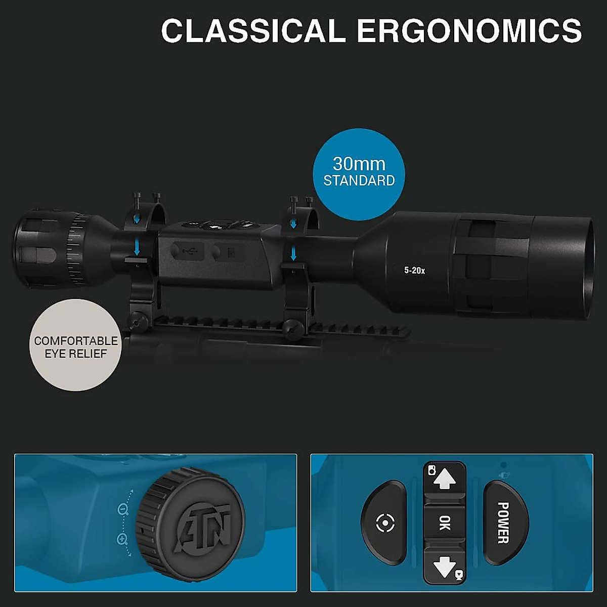 ATN MossyOak X-Sight-4k Pro Smart Day/Night Camouflage Scope w/Full HD Video rec, Smooth Zoom, Bluetooth and Wi-Fi (3-14x, Elements Terra)