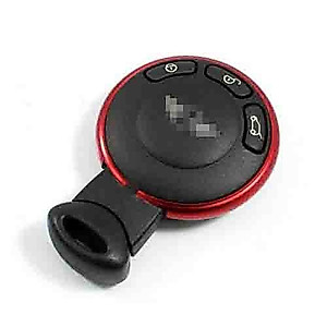 iJDMTOY Red Aluminum Smart Key Fob Surrounding Ring Decoration Compatible With 2008-2014/2015 Gen2 Mini Cooper R55 R56 R57 R58 R59 & Gen1 R60 R61