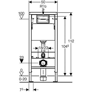 GEBERIT K11660 WC Element DUOFIX Basic, Bauhöhe: 112 cm, Breite 50 cm