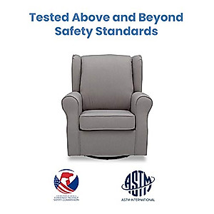 Delta Children Reston Nursery Glider Swivel Rocker Chair, French Grey