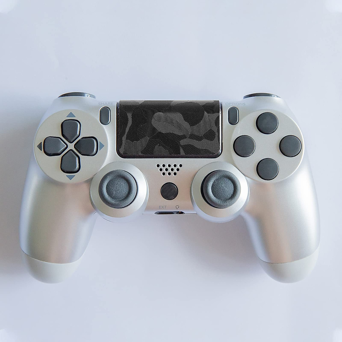 2Pcs of HOTLINEGAMES Touchpad Protector Compatible with PS4 Controller, Enhanced Texture Skin Compatible with PlayStation 4 DualShock,Pre-Cut,Easy to Apply,Easily Add Protection (Mirage Camo Black)