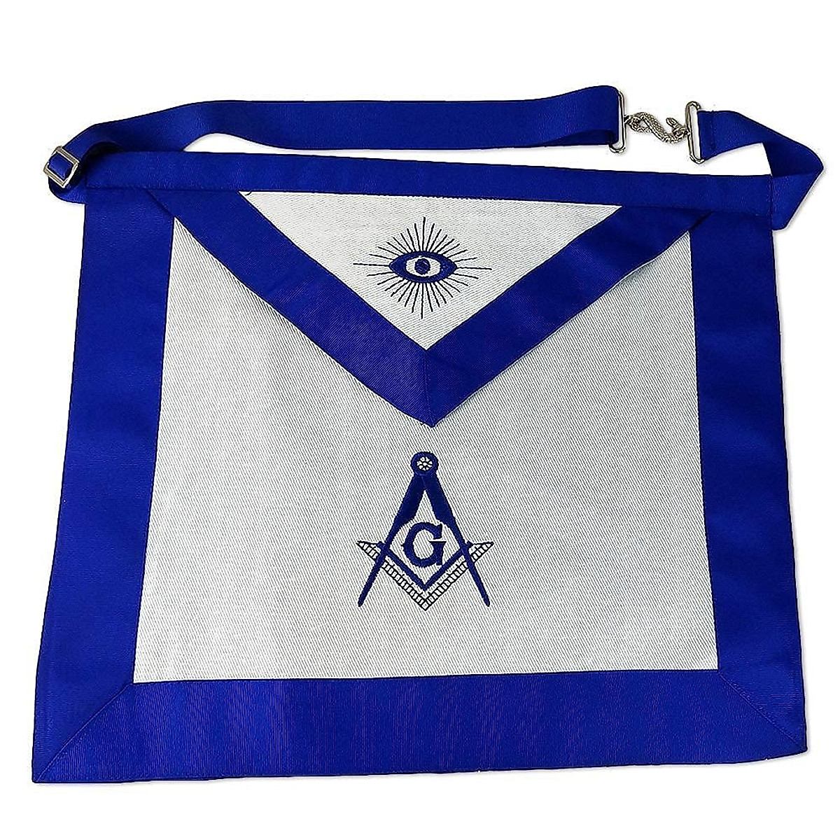 Freemasoner Masonic Master Mason Apron-Blue Lodge White Cloth with Embroidery
