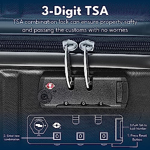 SAS Travel Noon East Luggage Sets, Set of 3 pieces of Suitcases With Wheels, Traveling Essentials, Spinner Wheels, Lock, Hard Case, With Carry On Luggage and Large Suitcase Included, Travel Must Haves