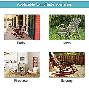 IJIALIFE 3 Piece Rocking Bistro Set, Patio Wicker Rocking Chair, Outdoor Rattan Rocker Chair with Glass Coffee Table, Wicker Rocker Chair for Garden, Porch, Backyard (Beige)