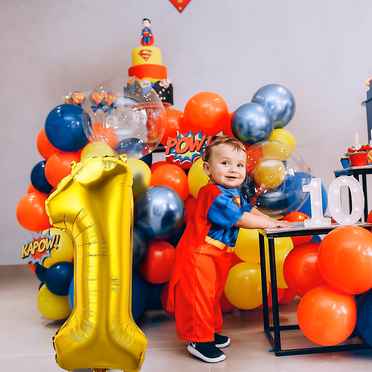 AIEX Gold Number Balloons 28 Inch, Inflatable Large Foil Balloon Number Balloons for Birthday Party Graduation Decorations (5)