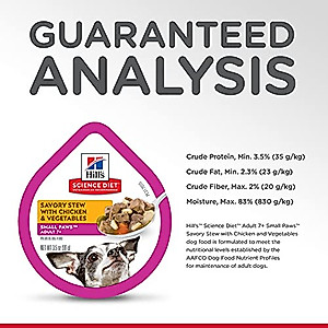 Hill's Science Diet Wet Dog Food, Adult 7+ For Senior Dogs, Small Paws For Small Breeds, Savory Stew Chicken & Vegetables, White, 3.5 Ounce (Pack Of 12)
