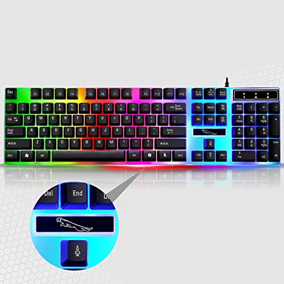 Funtasica Gaming Wired Keyboard Kit Backlit for Computer, Black