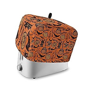 Toaster Dust Cover 2 Slice, Pumpkin Castle Bat Witch Hat Bread Maker Cover Toasters Covers for Fingerprint Protector Washable Kitchen Small Appliance Cover 12x11x8in
