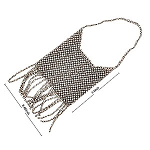 Grandxii Tote Bag with Tassel Beads shoulder Bag Chic Evening party Handmade for Women Girl Silver