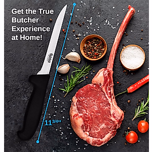 Butcher Wizard 6" Boning Knife | Best Professional Boning Knife for Chefs and BBQ Lovers | Flexible Butcher Fillet Knife Cuts Silverskin and Excess Fat | Great All-Around Meat Trimming Knife