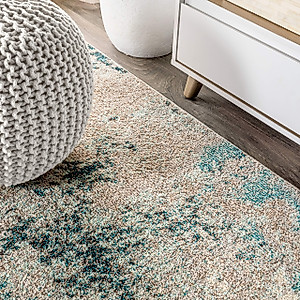 JONATHAN Y CTP103A-3 Contemporary POP Modern Abstract Vintage Faded Indoor Area-Rug Bohemian Easy-Cleaning High Traffic Bedroom Kitchen Living Room Non Shedding, 3 X 5, Gray/Blue