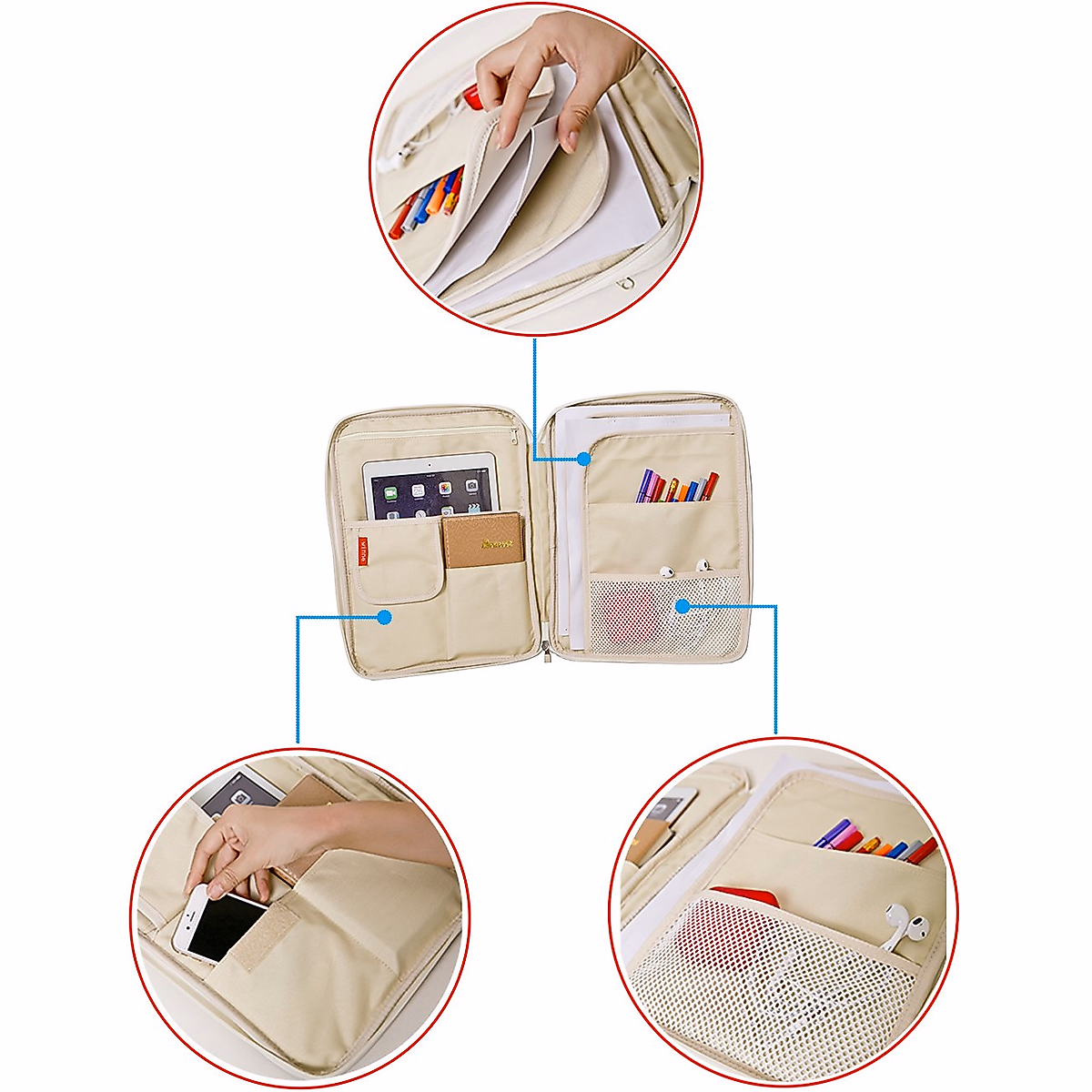 mygreen Universal Travel Case for A4 Document and Small Electronics and Accessories -Dark Green