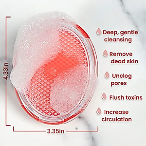 Dylonic Exfoliating Silicone Body Scrubber Razor Bump Brush + Ingrown Hairs Treatment Exfoliator Loofah | Eliminate Shaving Irritation for Legs, Armpit, Bikini Line | Smooth Skin Solution Men + Women