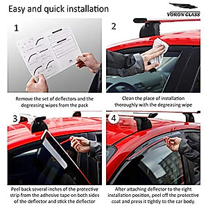 Voron Glass Tape-on Extra Durable Rain Guards for Ford Focus 2012-2018, Window Deflectors, Vent Window Visors, 4 Pieces - 120188